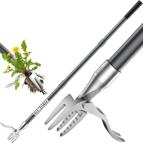 SOMOLUX 52' Weed Puller Tool Stand-up Weeder with Metal Long Handle ...
