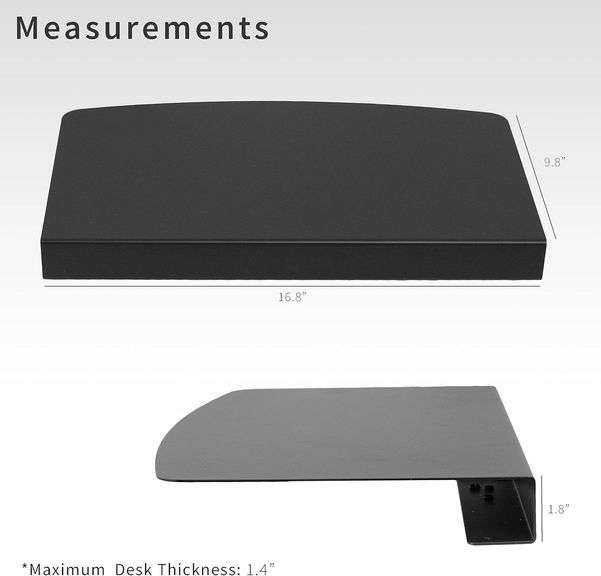 VIVO 17 inch Corner Desk Connector Platform for Mounting Under-Desk ...