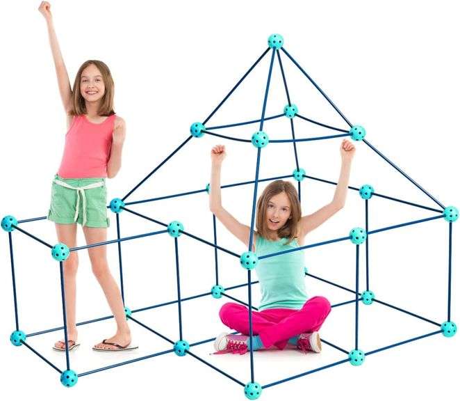 Costzon Construction Fort Kits for Kids, 81 Pieces Flexible Building ...