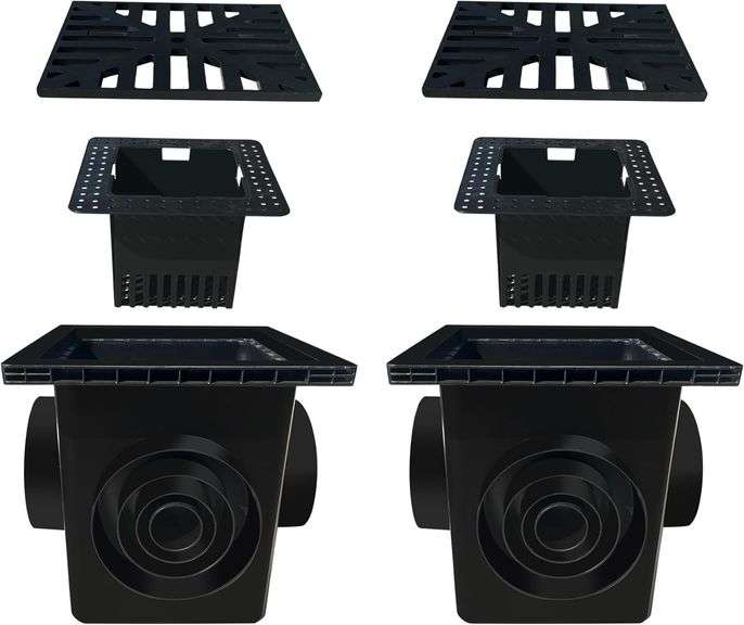 Natotela 2 Pack 12in Plastic Catch Basin-Catch Basin for Drainage with ...