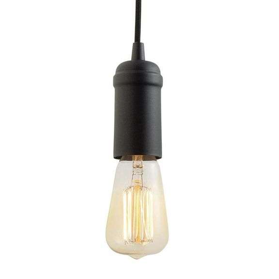 Globe Electric Edison Matte Black Industrial Cylinder Mini Pendant ...