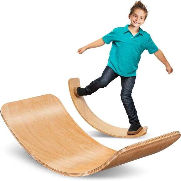 35 Inch Wooden Balance Board Wobble Board for Kids, Teens, Adults ...