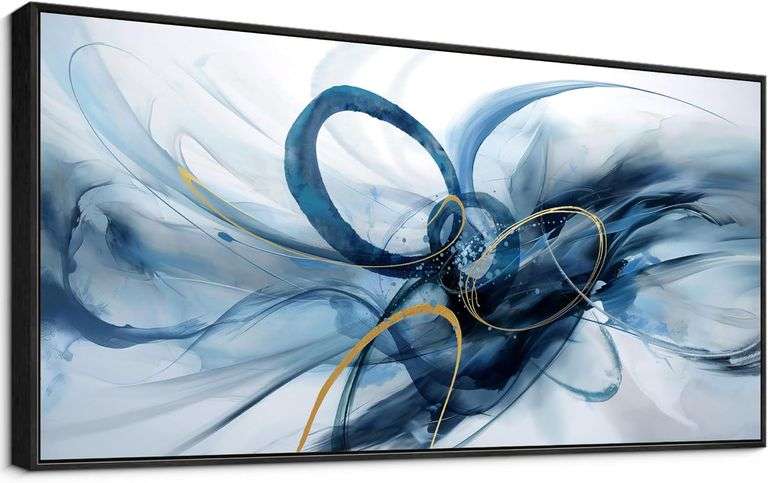 XLSJERST Large Wall Art - Blue and White Picture for Living Room Modern ...
