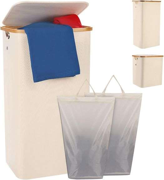 yamagahome Laundry Basket with Lid, 100L Large Laundry Collector ...