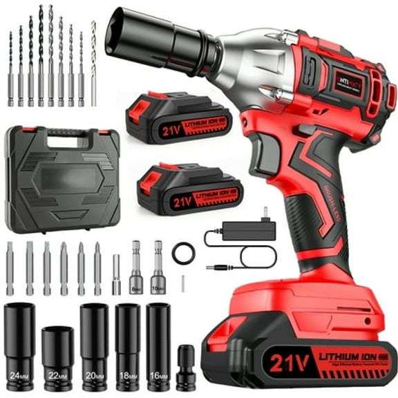 Cordless Impact Wrench, Power 1/2 inch Brushless Impact Gun, Max Torque ...