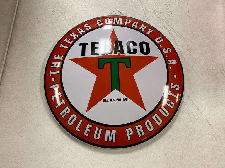 Texaco Large Embossed Sign - Matthews Auctioneers