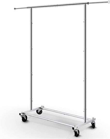 Simple Trending Standard Rod Clothing Garment Rack, Rolling Clothes ...