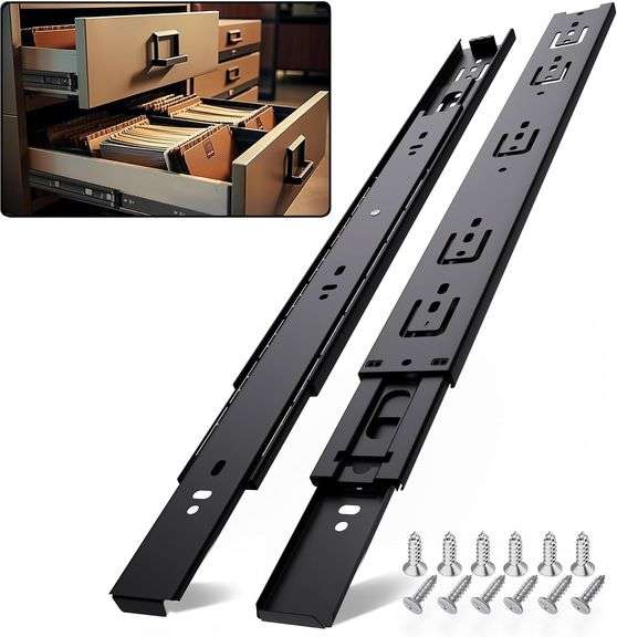 (2) HOMANDS 12 Inch Drawer Slides Side Mount Rails - Heavy Duty Full ...