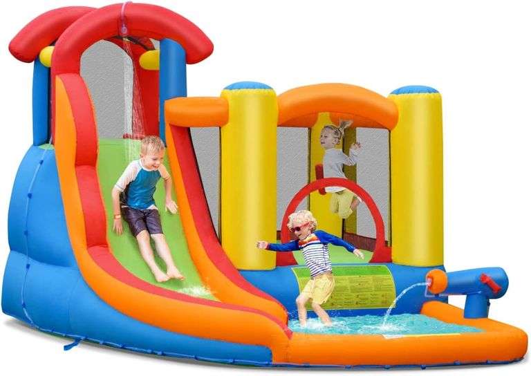 BOUNTECH Inflatable Water Slide, Bounce House Water Slide for Kids ...