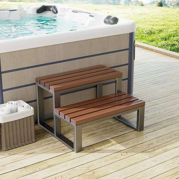 Hot Tub Steps/Spa Steps for Round or Straight Sided Spa 23.6-Inch Wide ...