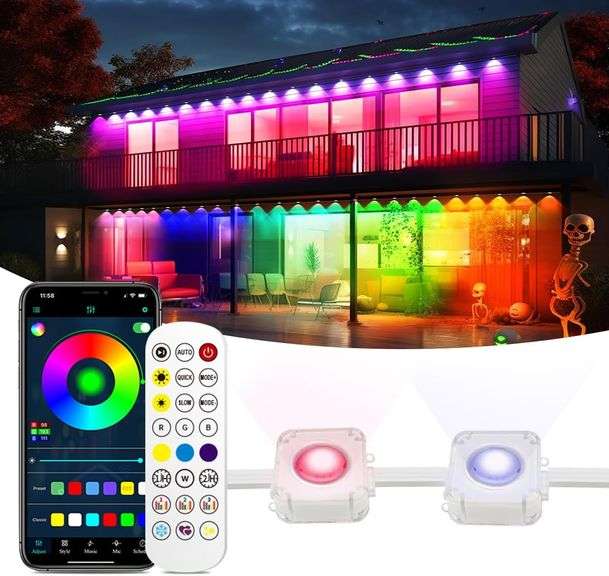 Permanent Outdoor Lights,Smart RGBIC Outdoor Lights with 75 Scene Modes ...
