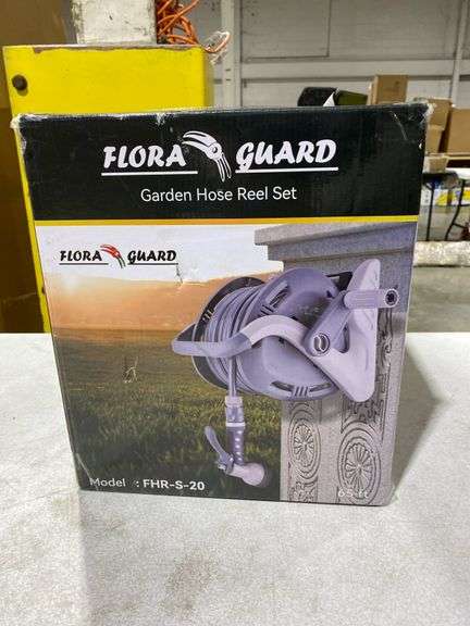FLORA GUARD Garden Hose Reel 1/2 in x 65 ft, Heavy Duty Hose Reel Wall ...