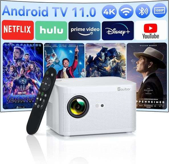Aubor Smart Projector, Mini Projector with Wifi and Bluetooth 5.2, Full ...