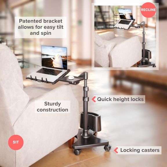 LEVO G2 Rolling Laptop Workstation Stand Cart Desk for Laptops, Books ...