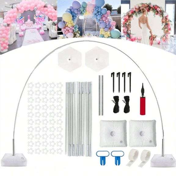 Upgraded Balloon Arch Stand Kit - PONAMFO Balloon Arch Frame with 15 ...
