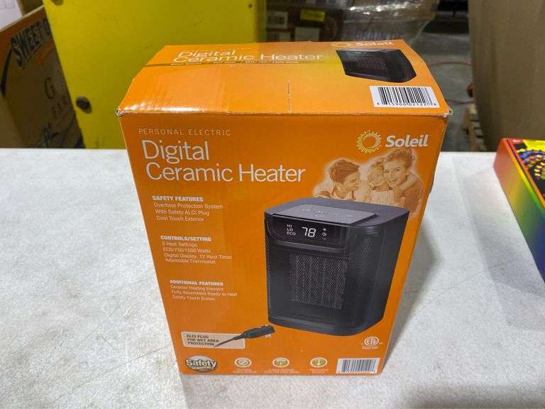 Soleil Digital Ceramic Heater 1500W,Space Heaters for Inside,Portable ...