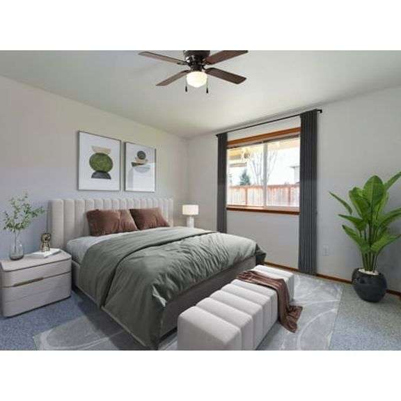 Mainstays 42 Inch Hugger Indoor Ceiling Fan with Light Kit, Black, 4 ...