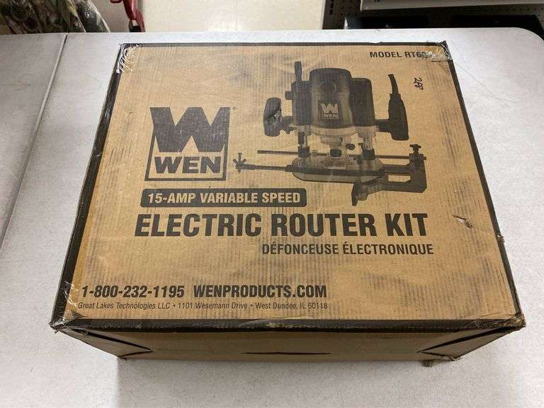 15 Amp Variable Speed Plunge Wood Working Corded Router Kit with ...