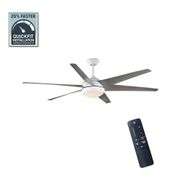 Windward 68 in. White Color Changing Integrated LED Matte White Ceiling ...