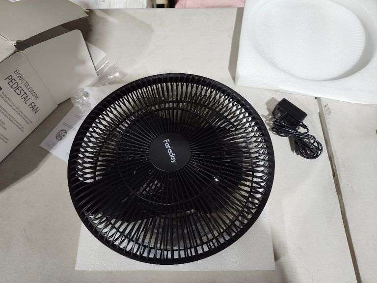 FARADAY Oscillating Standing Fan 12 Foldable Portable Quiet Floor Fan ...