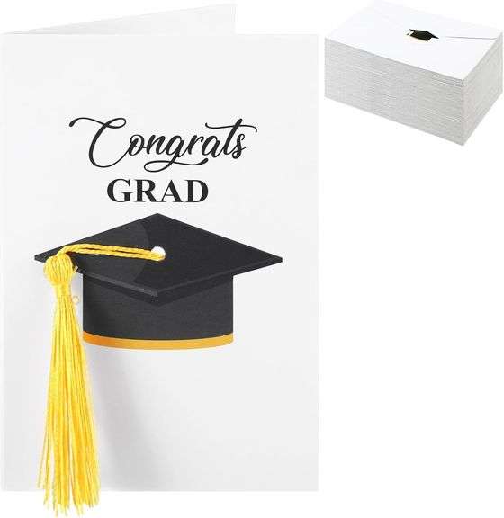 Dunzoom 100 Pcs Graduation Cards with Envelopes Congrats Grad Greeting ...