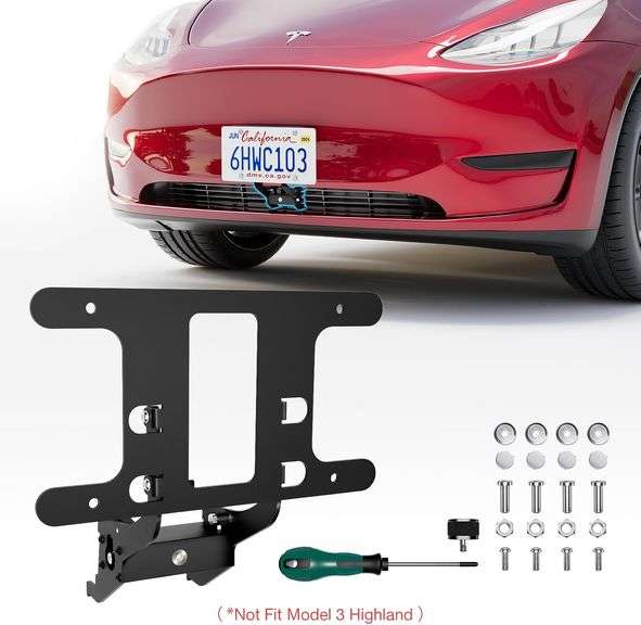 Wigoo 2024 Front License Plate Frame for Tesla Model Y/3 No Drill ...