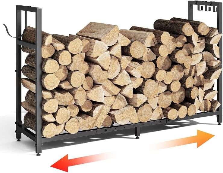 SUZLON Firewood Rack, 35~47inch Adjustable Firewood Rack Indoor Outdoor ...