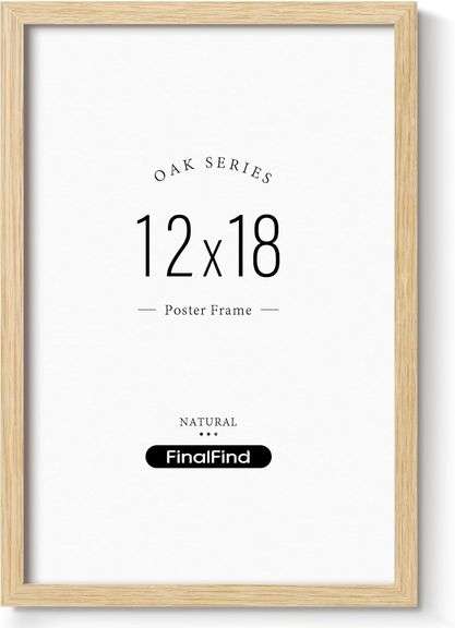 FinalFind 12x18 Frame, Natural Solid Oak 12x18 Poster Frame ...