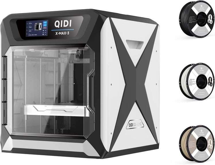 QIDI X-MAX3 3D Printer Bundle Comes with 3kg of QIDI PLA Matte Rapido ...