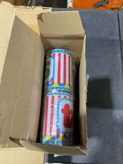 Metal tin cans with numbers - Matthews Auctioneers