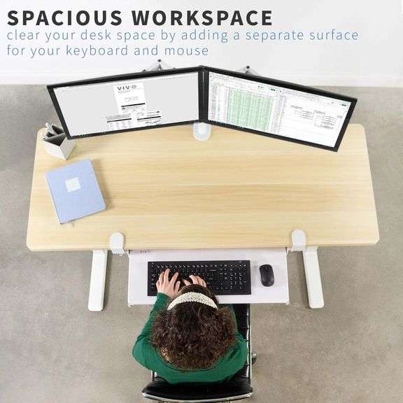 VIVO Clamp-on Computer Keyboard and Mouse Under Desk Mount Slider Tray ...