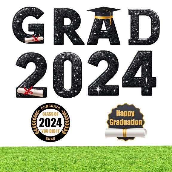 (2) 10 Pcs Graduationr Yard Sign 2024, Waterproof Congrats Grad Decor ...