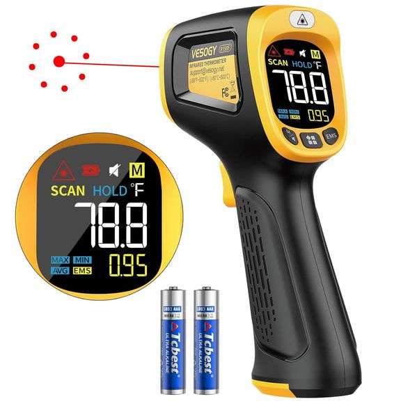 Infrared Thermometer Temperature Gun -58 F ~932 F, Digital Laser ...