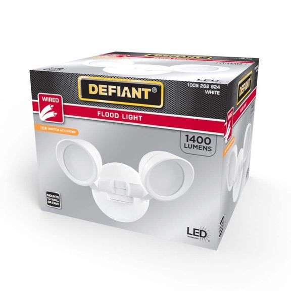 Defiant White Switch Activated Wired Outdoor 2-Head LED Integrated ...