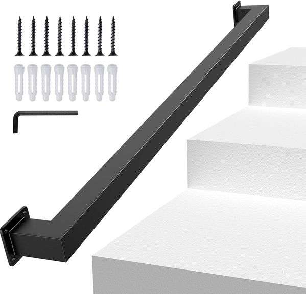 3FT Square Tube Handrail,Wall Mount Staircase Handrail Modern Pipe ...