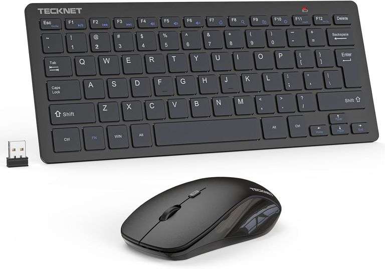 TECKNET Wireless Keyboard and Mouse Combo, Mini Cordless Computer ...
