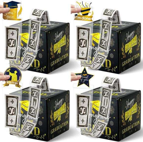 3) BAILIYAKE 4 Pack Christmas Money Box for Cash Gift Pull,Christmas ...