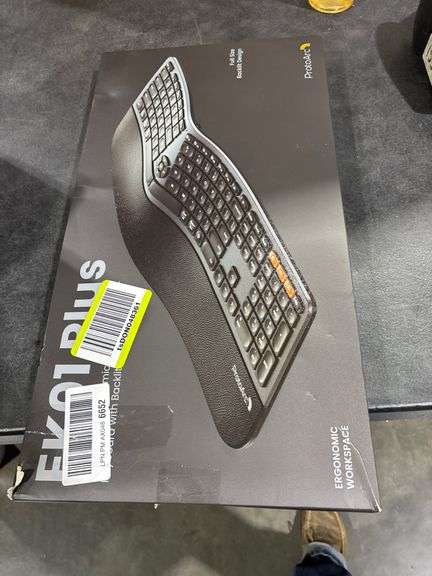 ProtoArc Backlit Wireless Ergonomic Keyboard, EK01 Plus Full Size Ergo ...