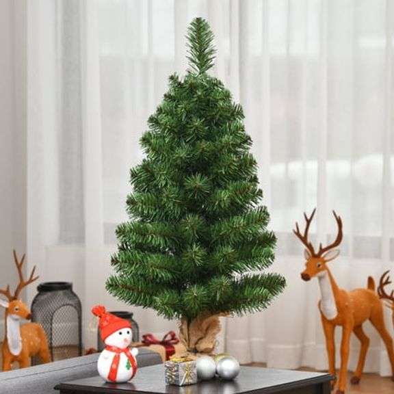 Costway 3Ft Artificial PVC Christmas Tree Tabletop Season Decoration ...