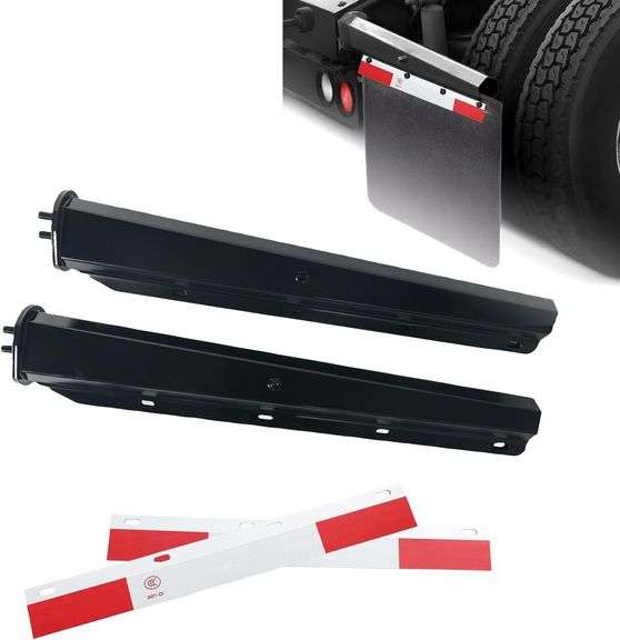 FUTAIHE Black Straight Spring Loaded Mud Flap Hanger Bracket with ...