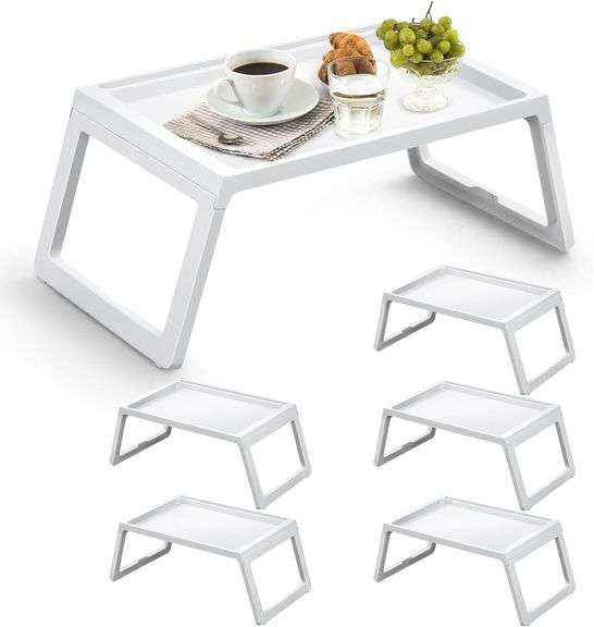 6 Pieces Breakfast in Bed Tray with Foldable Legs,26.8"x14" Bed Table ...