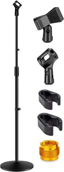 GLEAM Microphone Stand - Universal Mic Mount with Heavy Compact Base ...