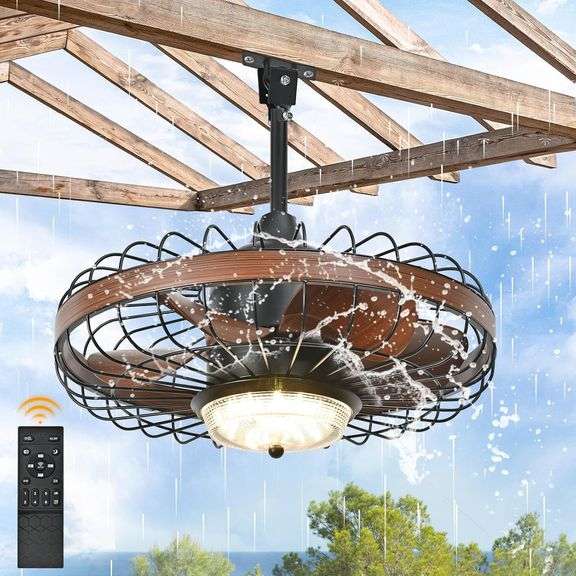 21IN Gazebo Fan Waterproof Outdoor Ceiling Fan with Light for Patio ...