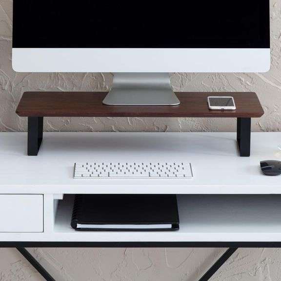 Anji Mountain Wood Monitor Stand Riser Desk Desktop Organizer Table For ...