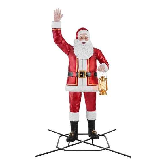 8 ft. Holiday Traditions Giant -Sized LED Towering Santa Holiday Yard ...