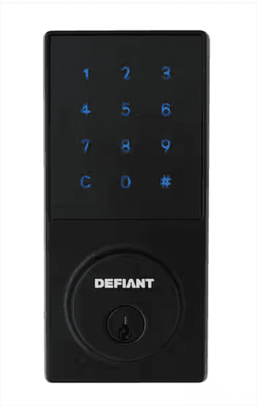 Defiant Slim Matte Black Electronic Touchpad Deadbolt - Matthews ...