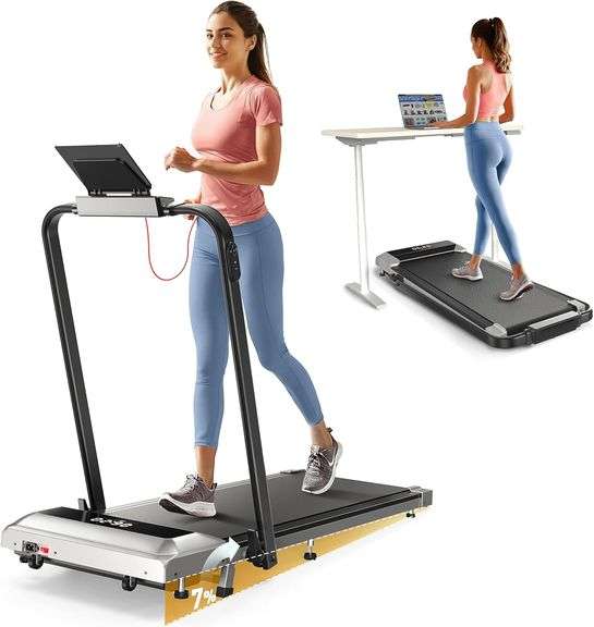 Walking Pad Under Desk Treadmill with Incline and Handle Bar, 2 in 1 ...