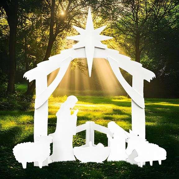 All-Weather 4ft Outdoor Nativity Scene, Waterproof, Weather-Resistant ...