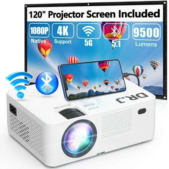 5G WiFi 250" DISPLAY Projector with Bluetooth Full HD, 4K Native 1080P ...