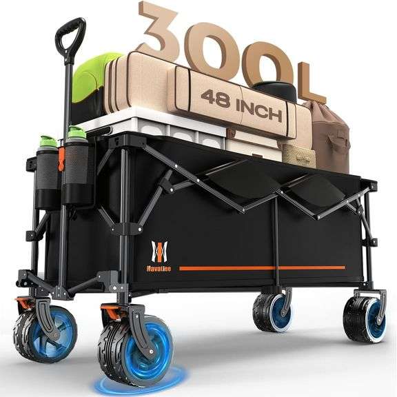 Navatiee 300L Large Collapsible Wagon Cart Foldable, 48'L Folding ...